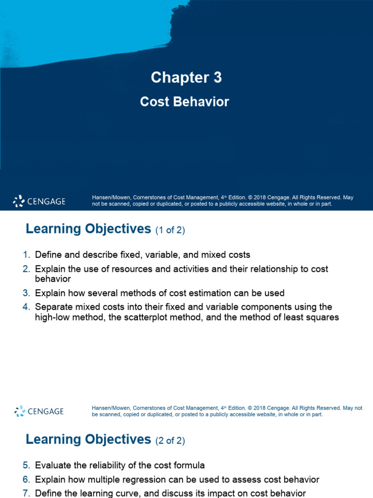 Chapter 3-Cost Behavior | PDF | Regression Analysis | Coefficient Of Determination