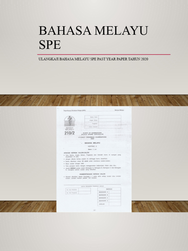 BAHASA MELAYU SPE 2020 - Kertas 2 | PDF