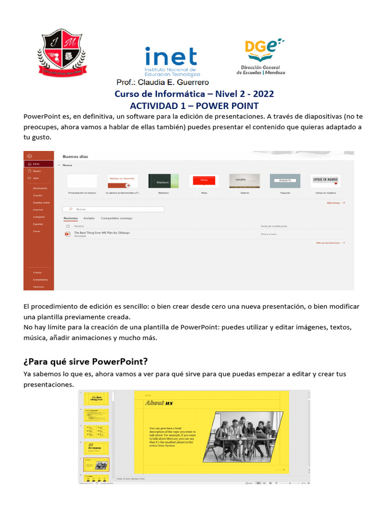 Actividad de Power Point | PDF | Microsoft PowerPoint | Animación