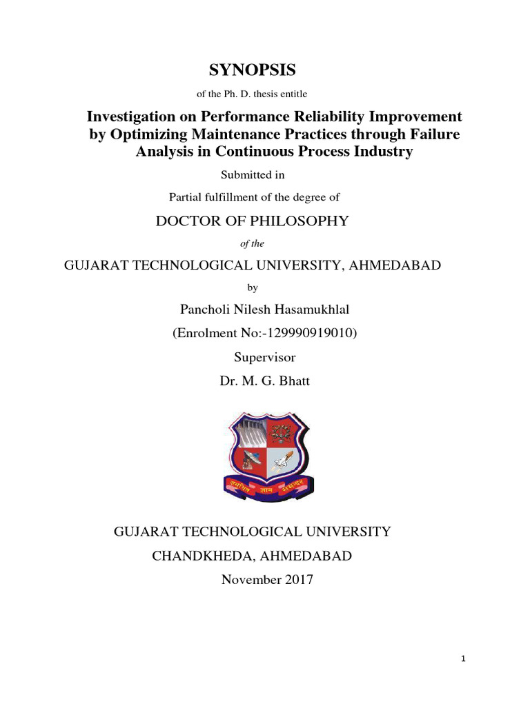 PHD Synopsis - Nilesh Pancholi - 129990919010 - 339919 | PDF ...