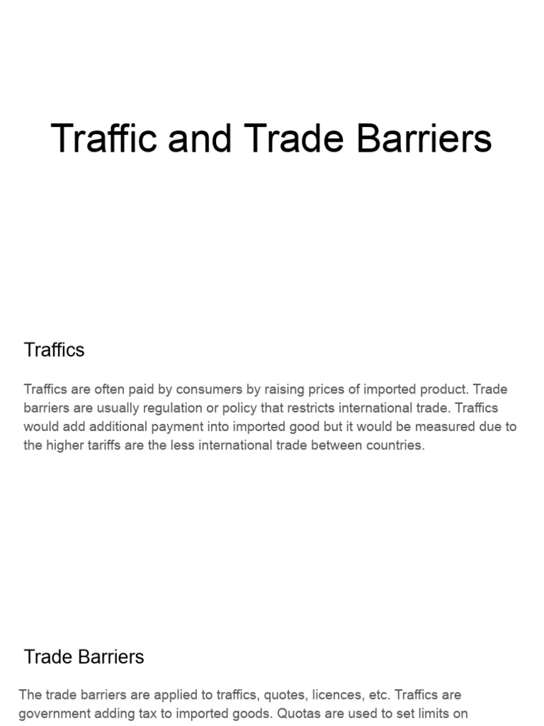 Traffic and Trade Barriers | PDF