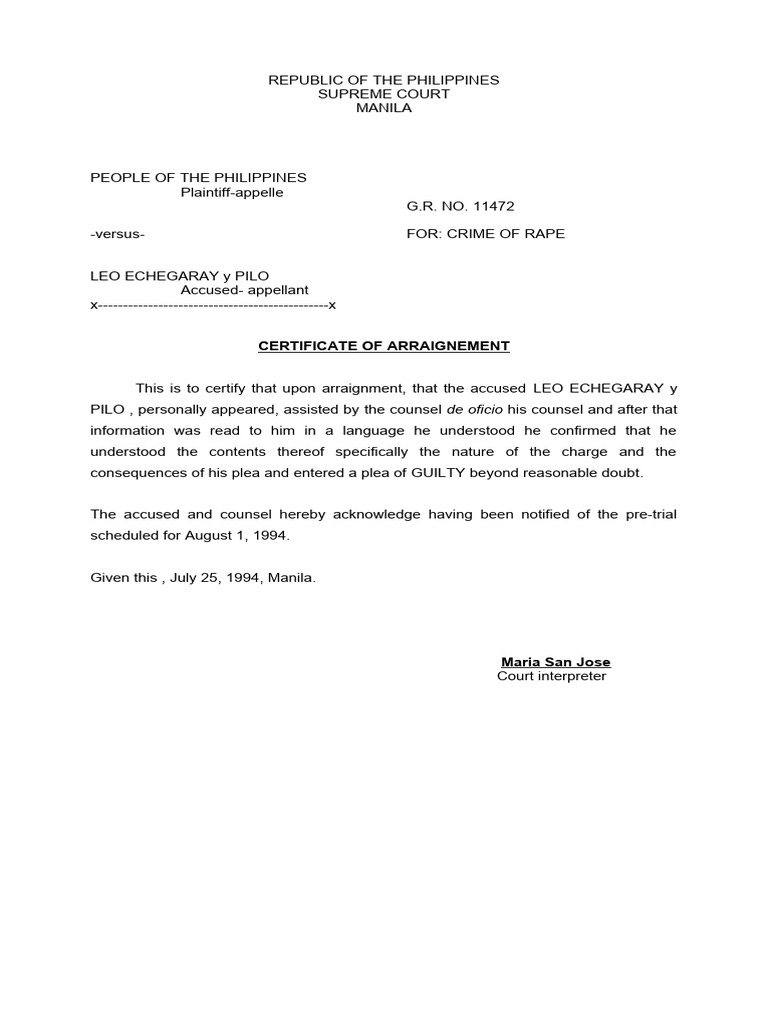 ARRAIGNMENT | PDF