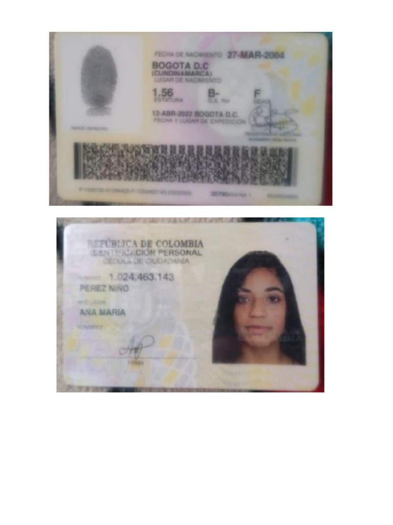 Cedula de Ana Maria Perez | PDF