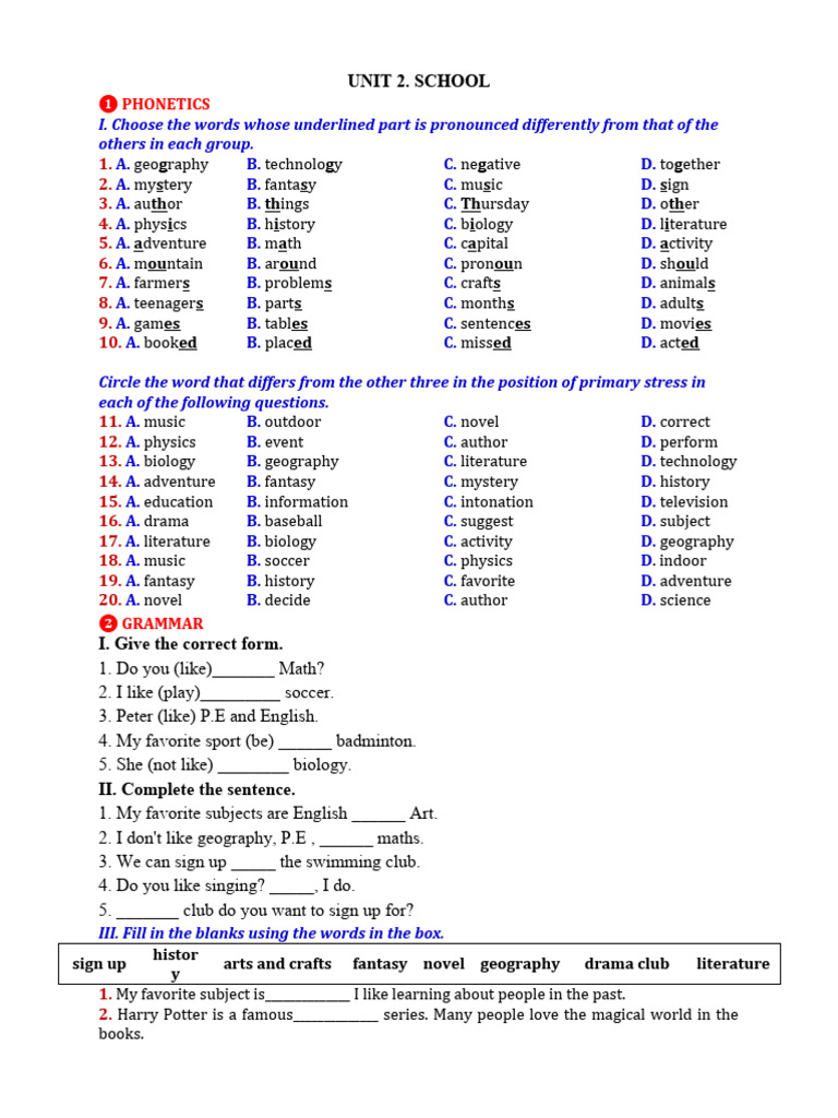 Unit 2 - Exercises - 10-08-2023 | PDF | Fantasy | Linguistics