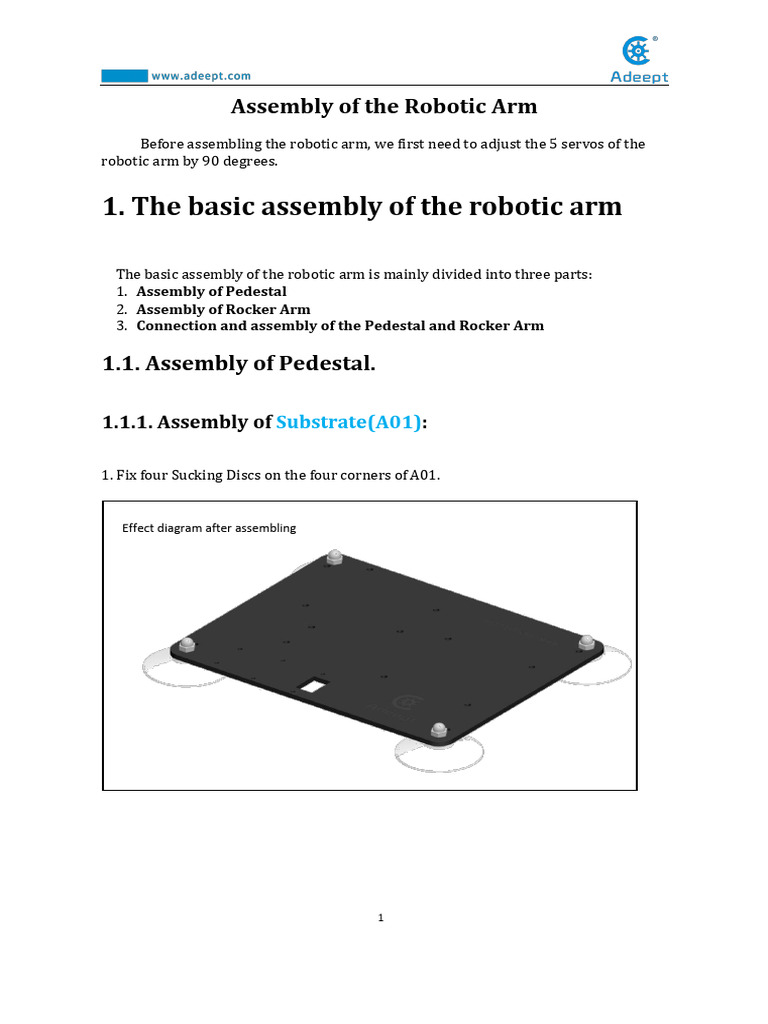Assembly of The Robotic Arm | PDF | Screw | Manufactured Goods