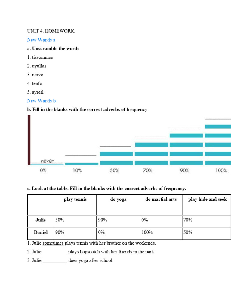 UNIT 4.homework - Lesson 1 | PDF | Language Arts & Discipline