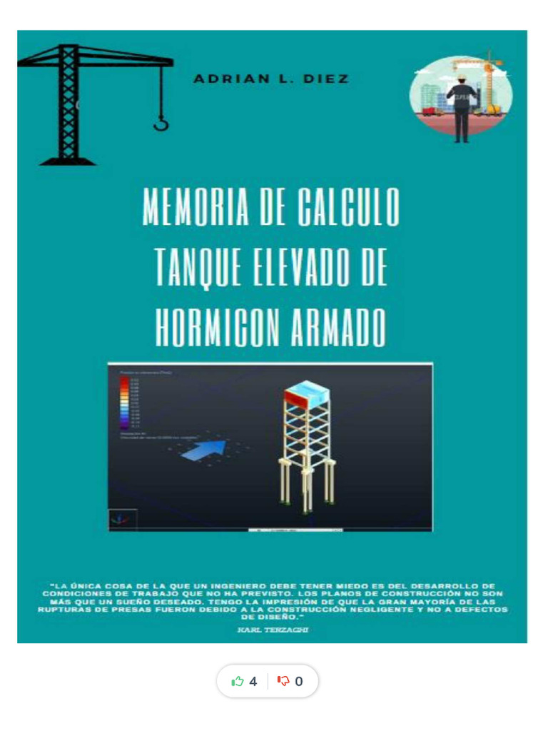 Memoria de Calculo Tanque Elevado de Hormigon Armado Compress | PDF | Hormigón | Concreto reforzado