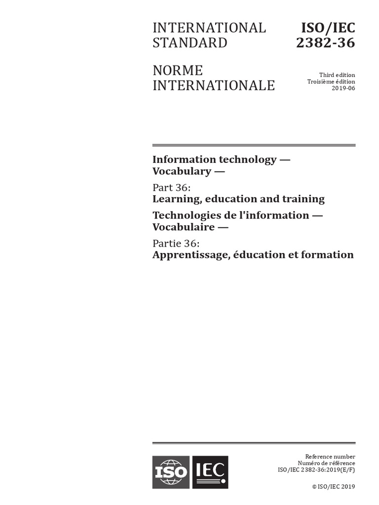 c066692 ISO IEC 2382 | Download Free PDF | Organisation internationale de normalisation ...