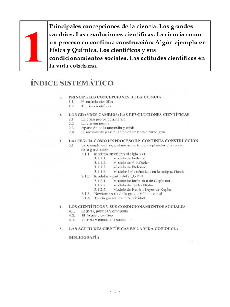FQ 01 Principales Concepciones de La Ciencia 2 | PDF