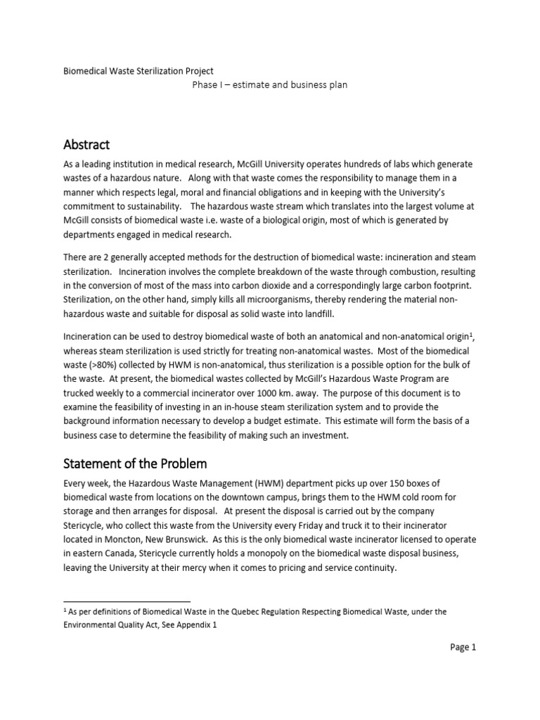 Biomedical Waste Sterilization System Proposal Ver.2.1 Sent To A.G ... Biomedical Waste Sterilization System Proposal Ver.2.1 Sent To A.G ...
