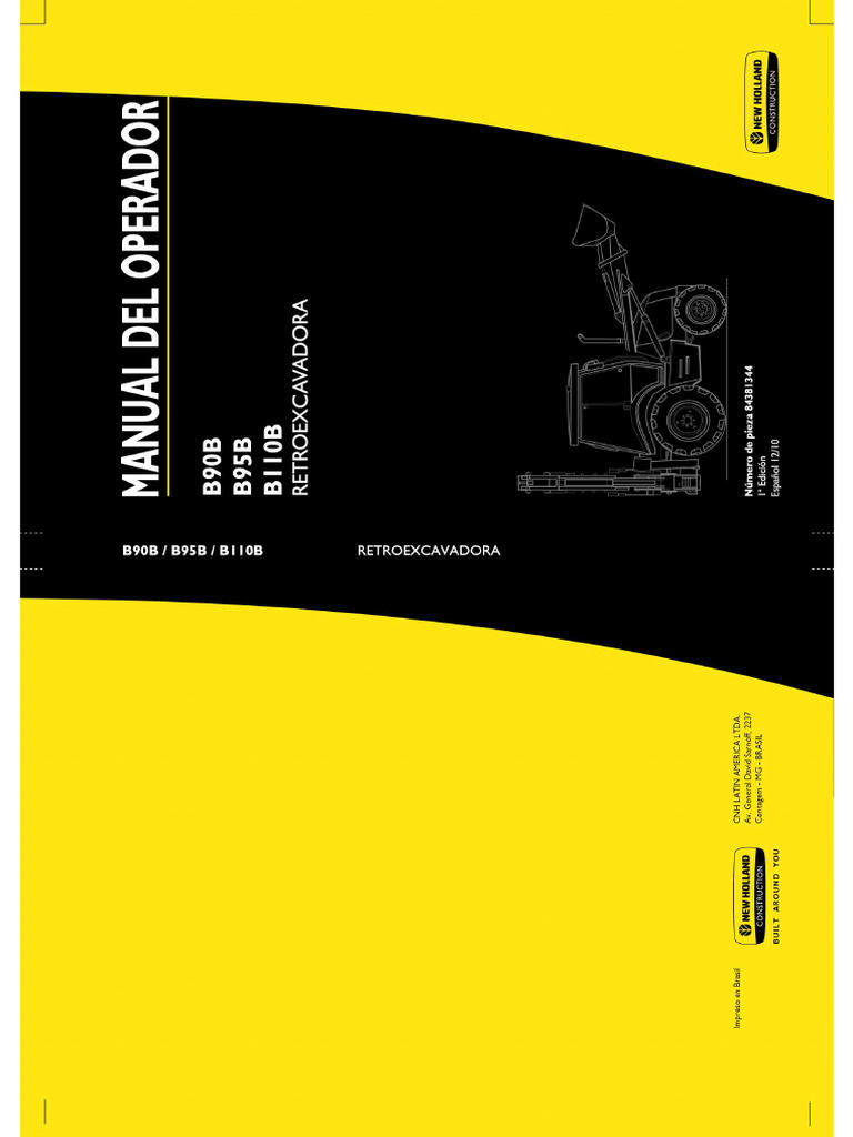 Manual Ope. Mtto. Retro b110b New Holand | PDF