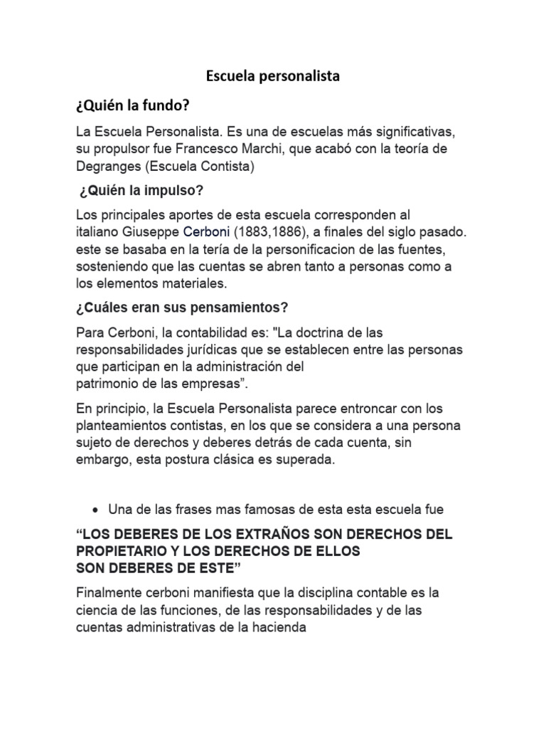 Escuela Personalista | PDF