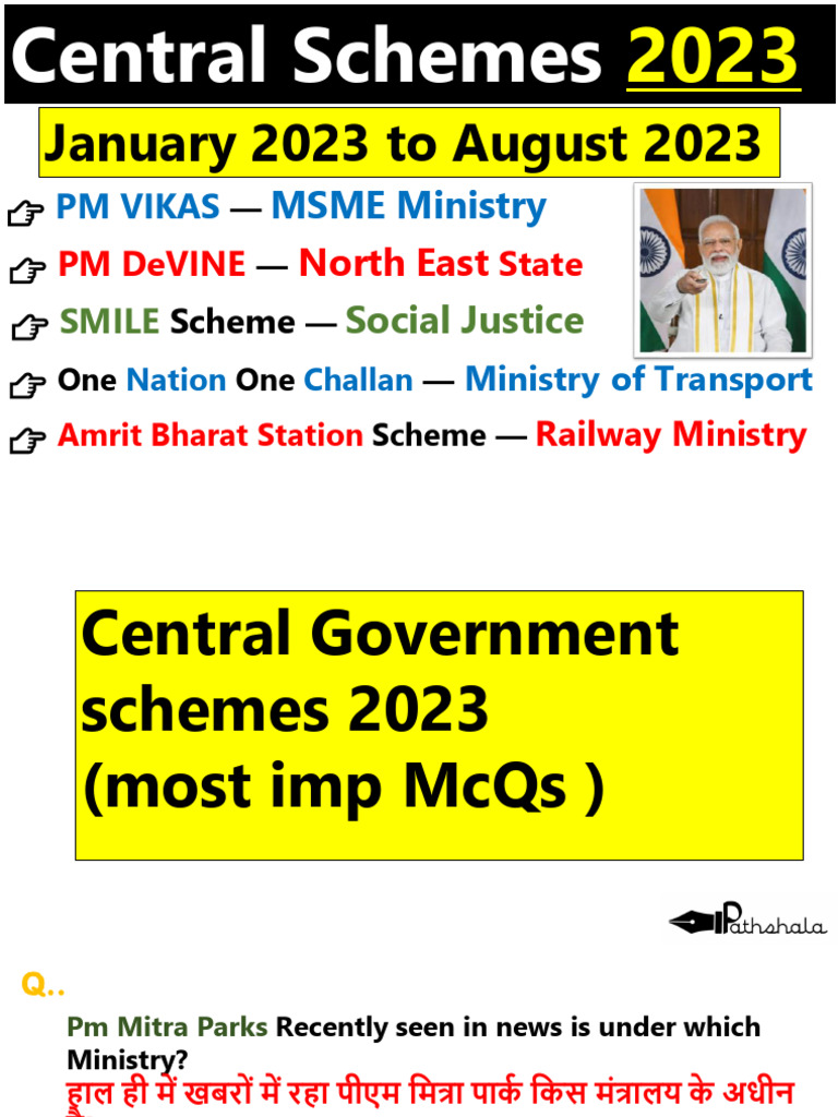 Central Govt Schemes 2023 | PDF | Economy Of India | Government Of India