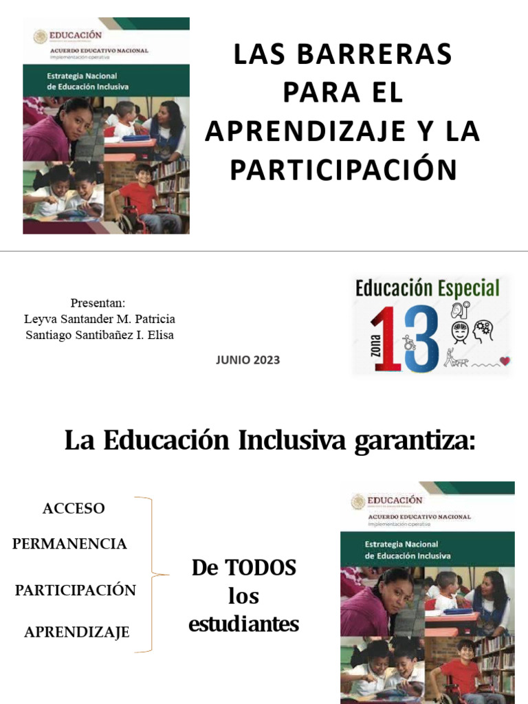 Barreras para El Aprendizaje y La Participación | Descargar gratis PDF | Inclusión (Educación ...