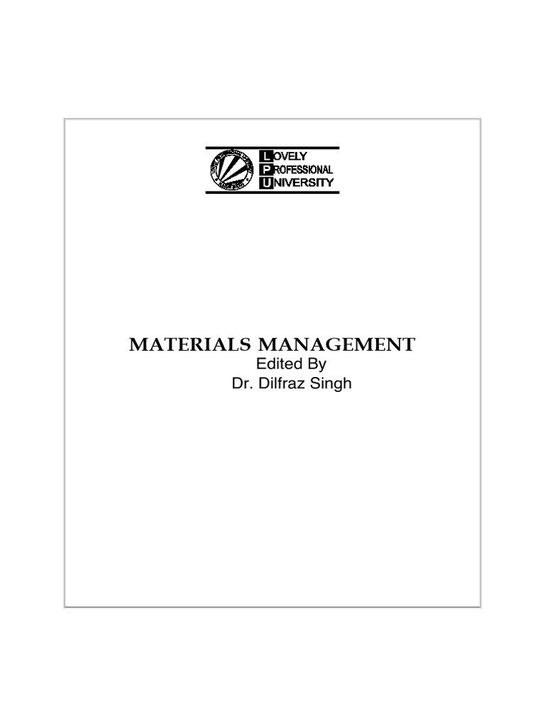 Materials Management Syllabus | PDF | Inventory | Supply Chain