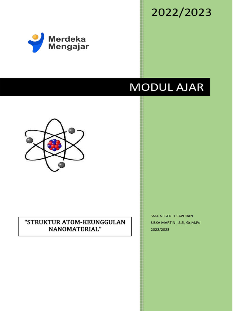 Modul Ajar: "Struktur Atom-Keunggulan Nanomaterial" | PDF