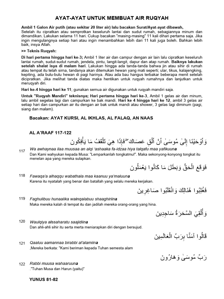 Panduan Membuat Air Ruqyah | PDF