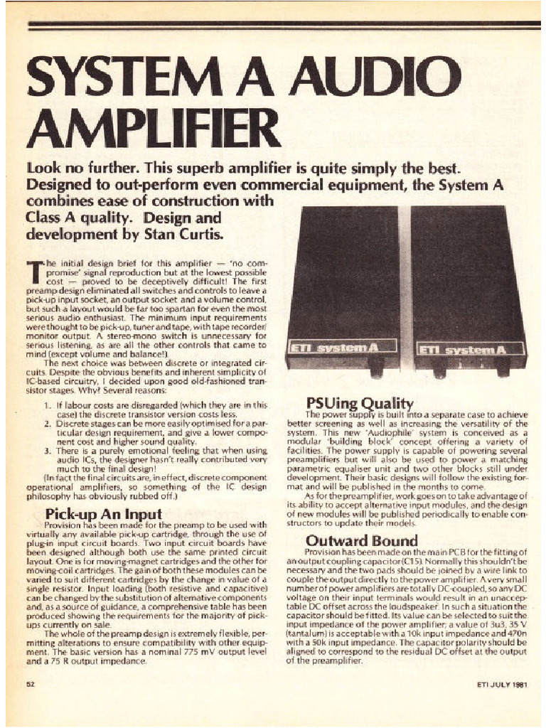 ETI Curtis Pre-Amp Article | PDF