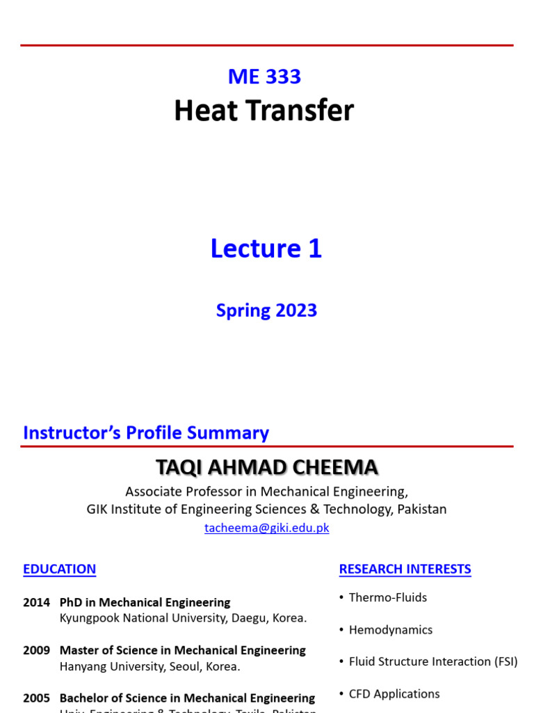 Heat Transfer Slides | PDF | Heat Transfer | Boundary Layer
