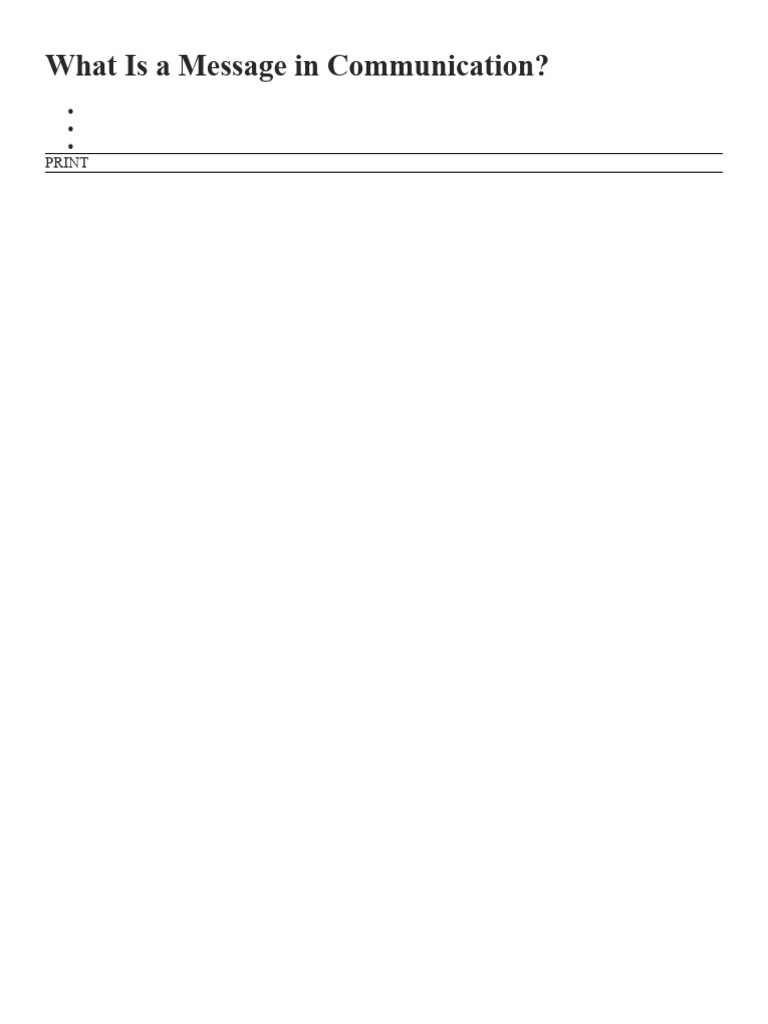 What Is A Message in Communication | PDF | Communication | Broadcasting