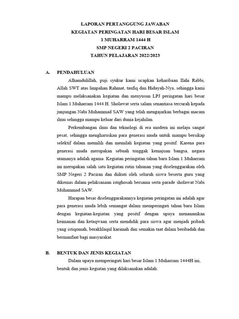 LPJ 1 Muharram | PDF