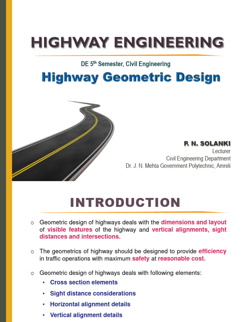 Highway Engineering - Unit 2 - Lecture Note | Download Free PDF | Lane | Road