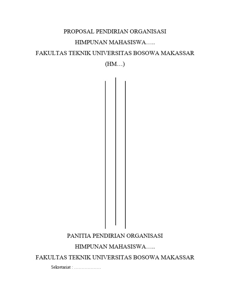 Proposal Pendirian Organisasi | PDF