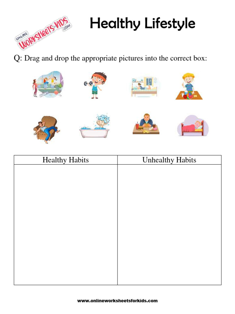 Healthy Lifestyle Worksheets For Grade 1-3 | PDF
