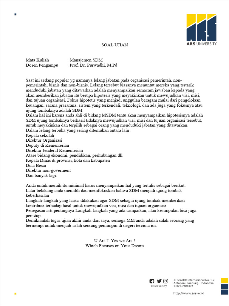 Uas MSDM Mmars | PDF