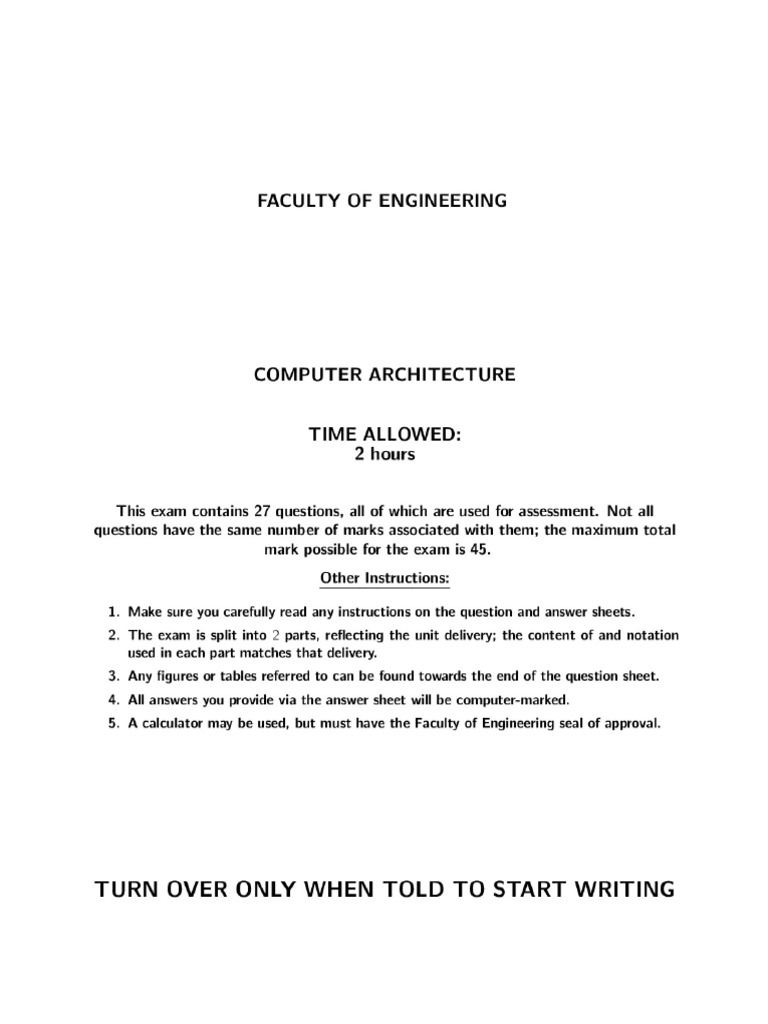Mock Paper Computer Architecture | PDF | Cpu Cache | Central Processing Unit