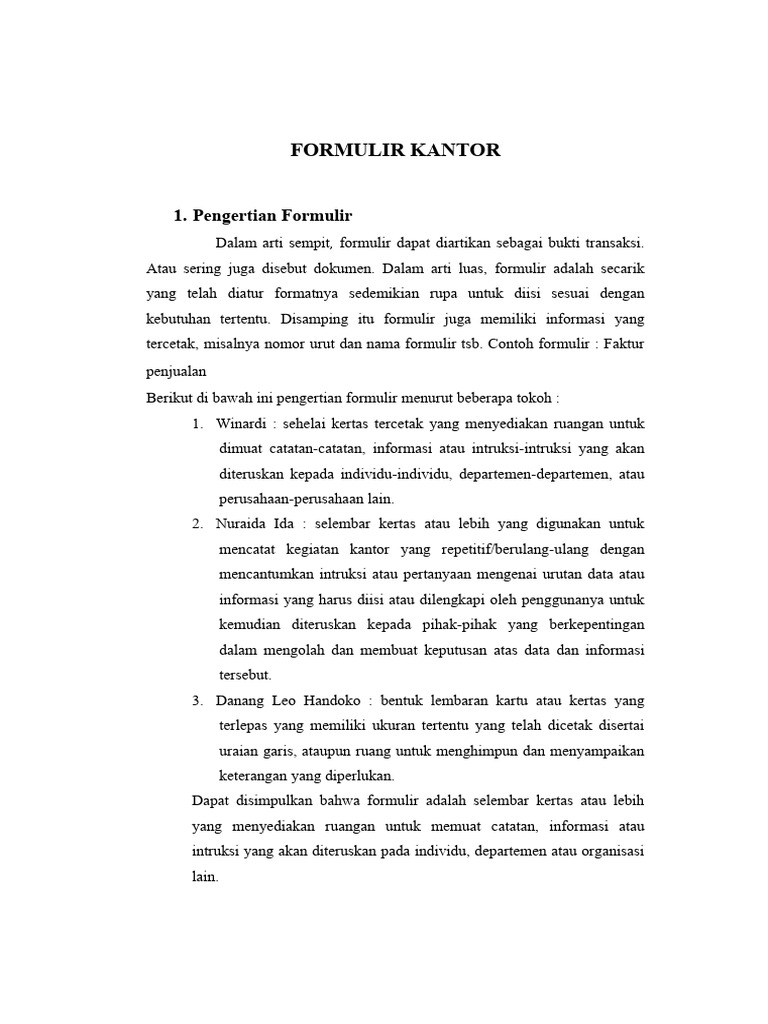 Ciri dan Manfaat Formulir Kantor | PDF | Karier & Perkembangan | Bisnis