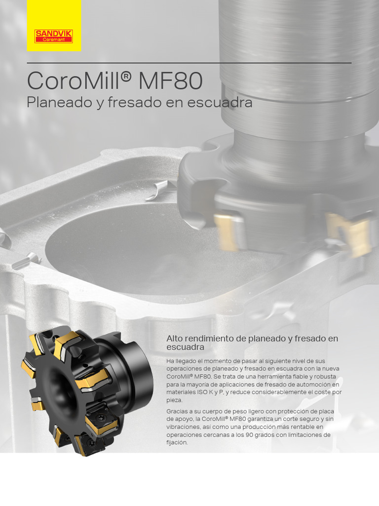 CoroMill MF80 A4 Folder-Es-Es | PDF | Mecanizado | Ingeniería