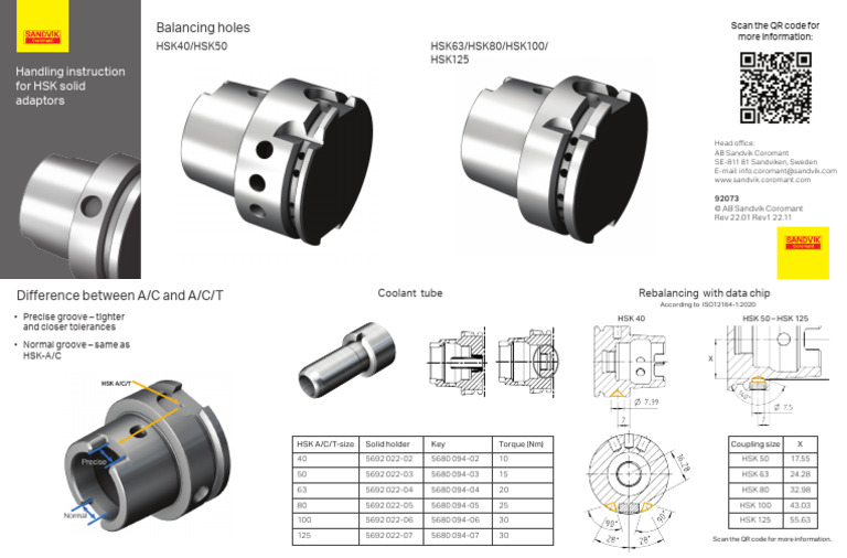 HSK Solid Adaptors Handling Instruction | PDF | Tools