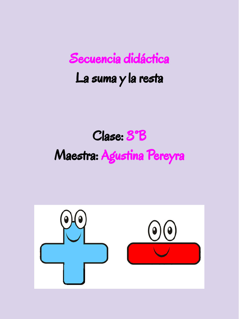 Secuencia Didáctica - Suma y Resta | PDF | Sustracción | Matemática ...