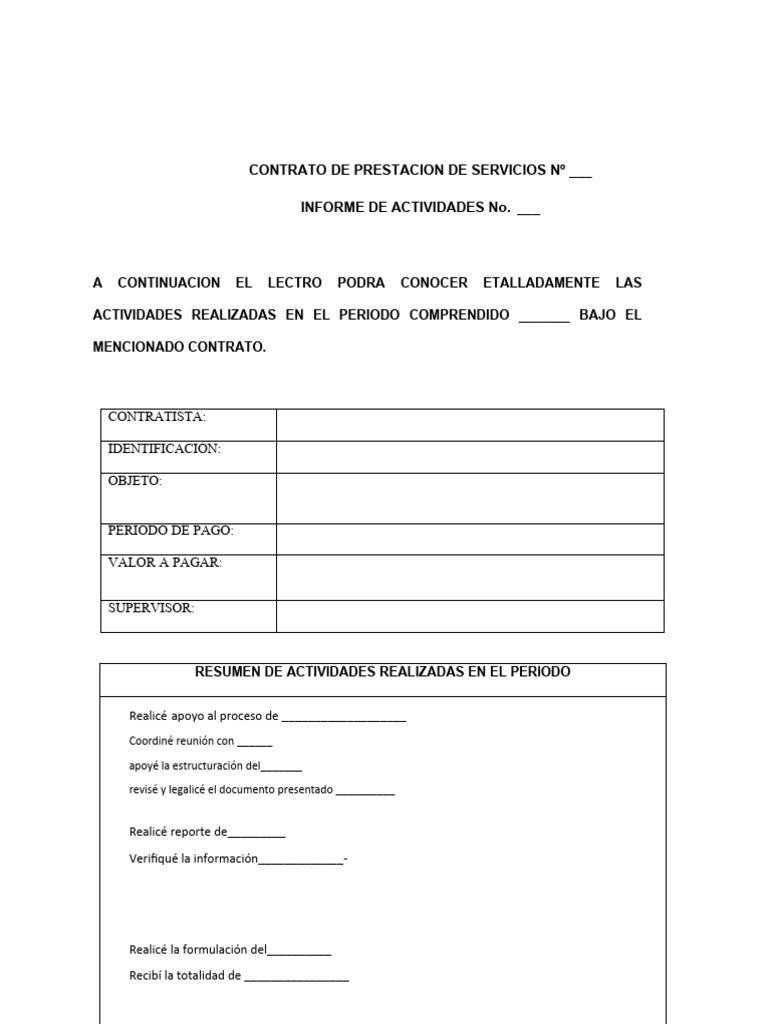 Informe de Actividades Ops | PDF