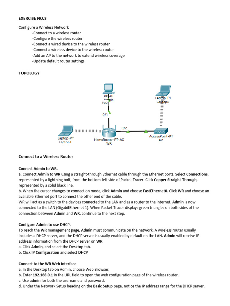 Exercise No3 Pdf Wireless Lan Wireless Access Point