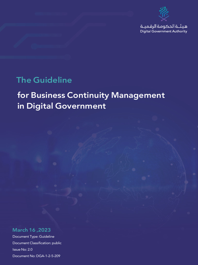 Digital Govt Continuity Guide | PDF | Crisis Management | Risk