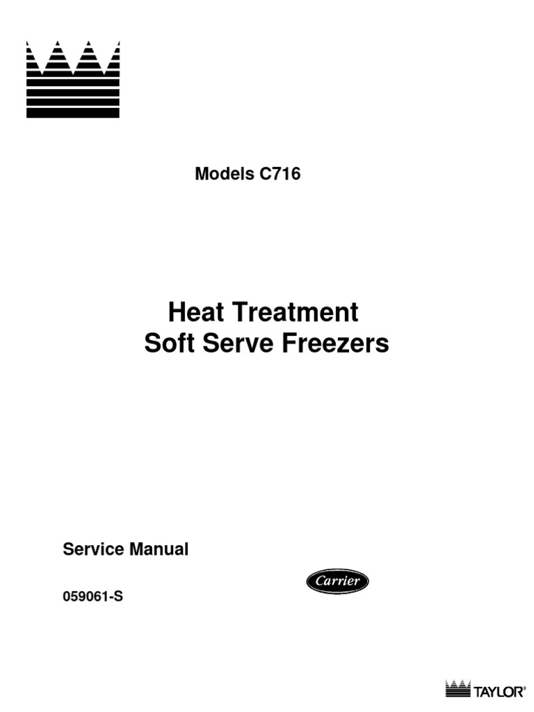 Taylor C716 Soft Serve Manual | PDF | Pump | Tools