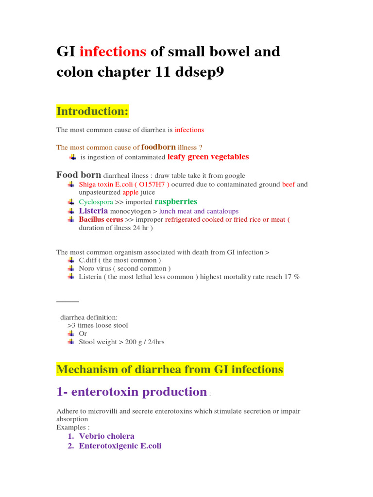 GI Infections of Small Bowel and Colon Chapter 11 Ddsep9 | PDF ...