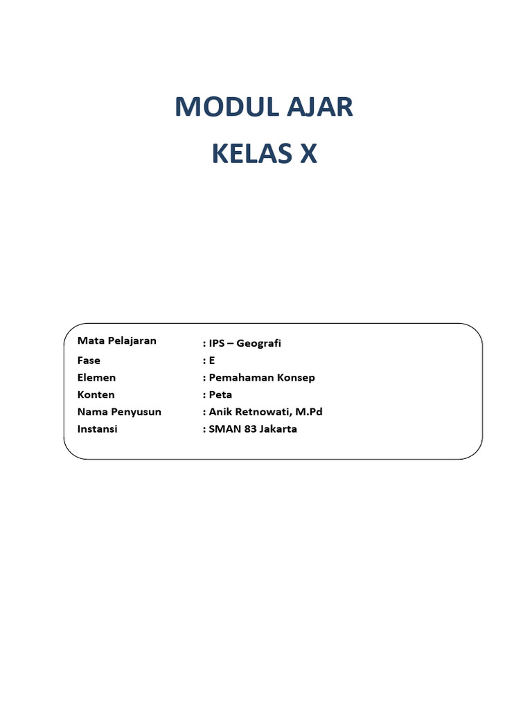 Modul Ajar Peta Kelas 10 Geo | PDF