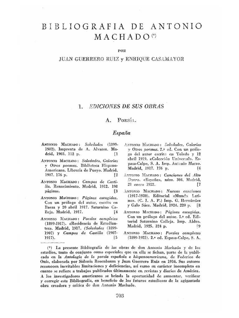 Bibliografia de Antonio Machado 984846 | PDF | Madrid | Poesía