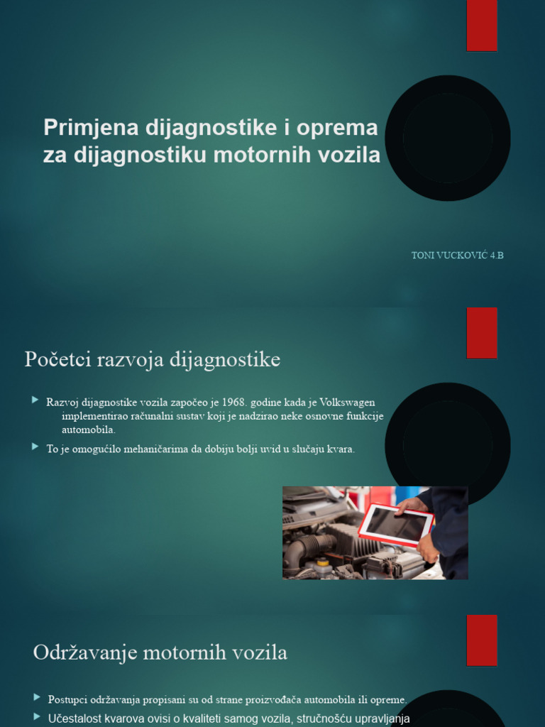 Primjena Dijagnostike I Oprema Za Dijagnostiku Motornih Vozila | PDF
