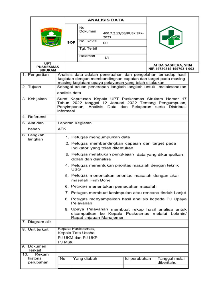 A. SOP Analisis Data | PDF