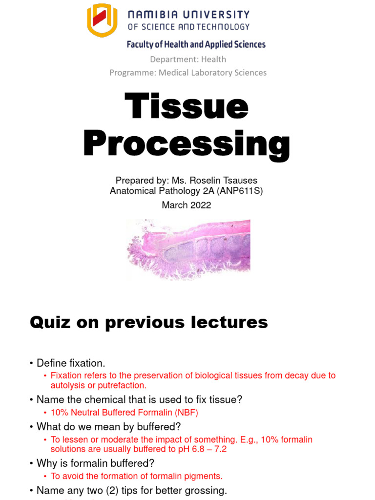 Tissue Processing | PDF | Fixation (Histology) | Histology