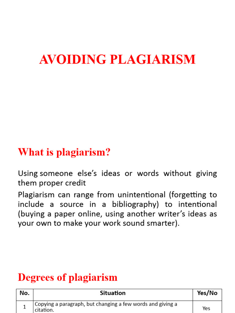 Avoiding Plagiarism | PDF | Citation | Plagiarism