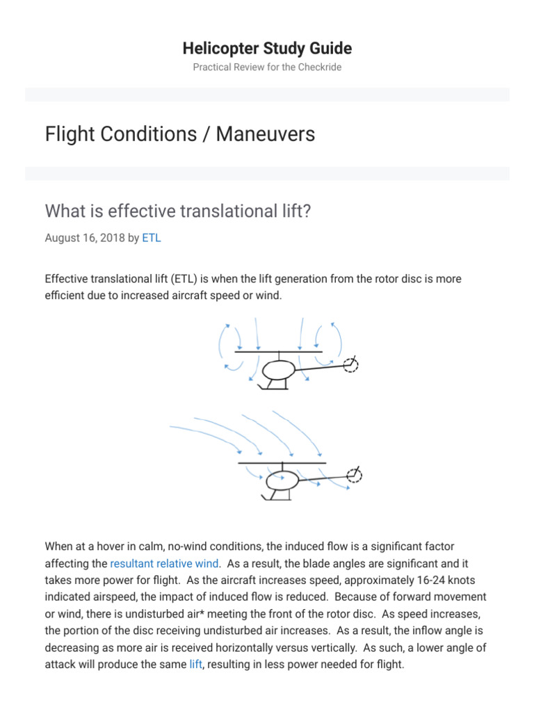 Effective Translational Lift - Helicopter Study Guide | PDF ...