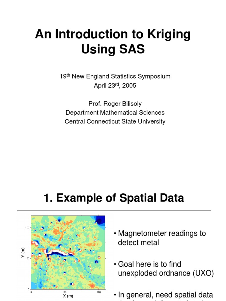 An Introduction To Kriging Using SAS | PDF | Spatial Analysis ...