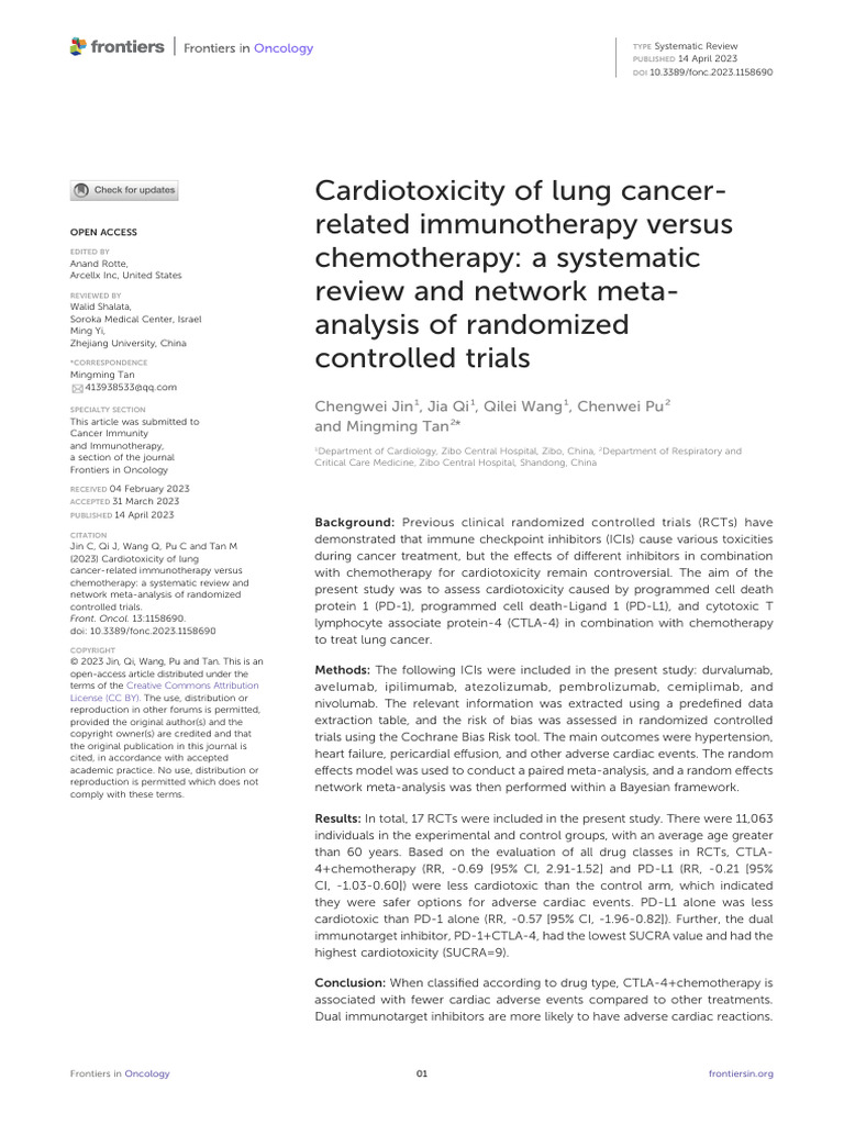 Jin Et Al-2023-Cardiotoxicity of Lung Cancer Related Immunotherapy Vs ... Jin Et Al-2023-Cardiotoxicity of Lung Cancer Related Immunotherapy Vs ...