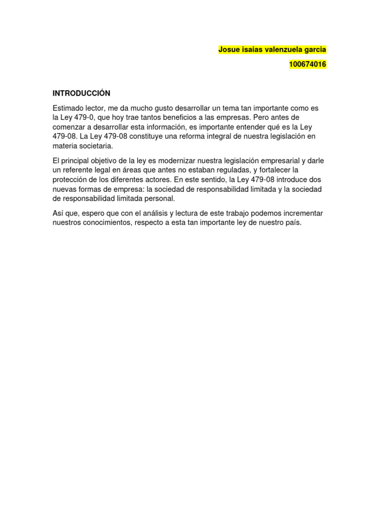 Ley 479-08: Impacto en Sociedades RD | PDF | Sociedad de ...