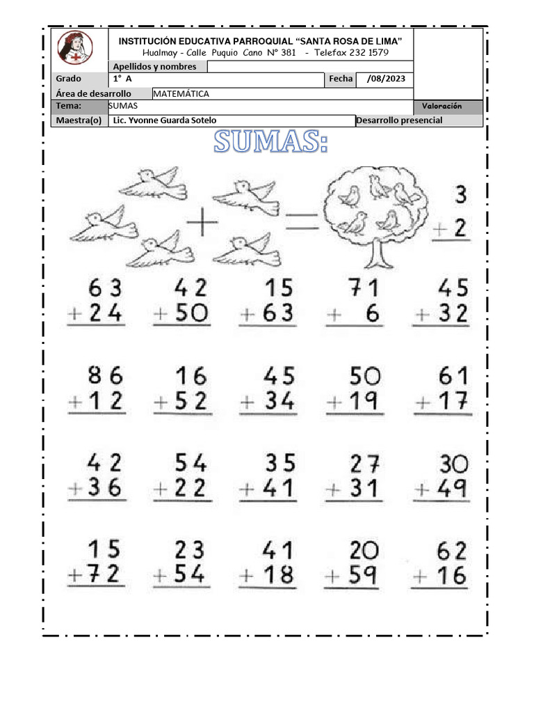 GUIA MATEMÁTICA SEM 1 | PDF